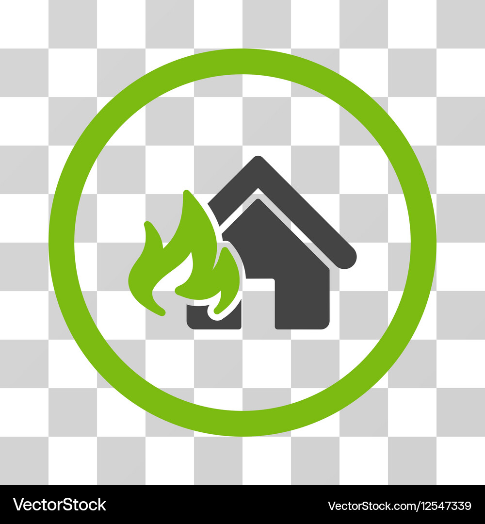 Realty fire damage flat rounded icon Royalty Free Vector