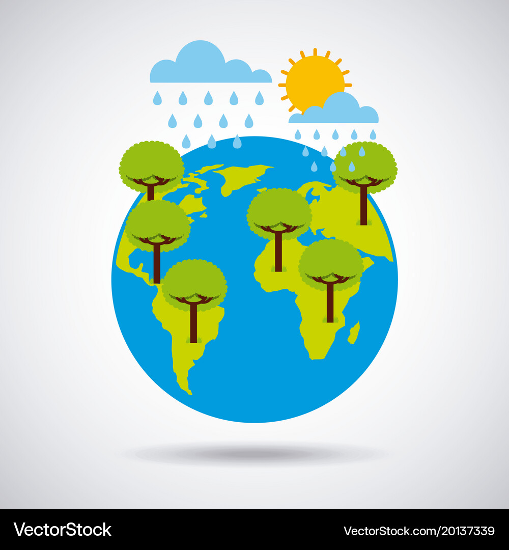 World earth trees rains and summer time Royalty Free Vector