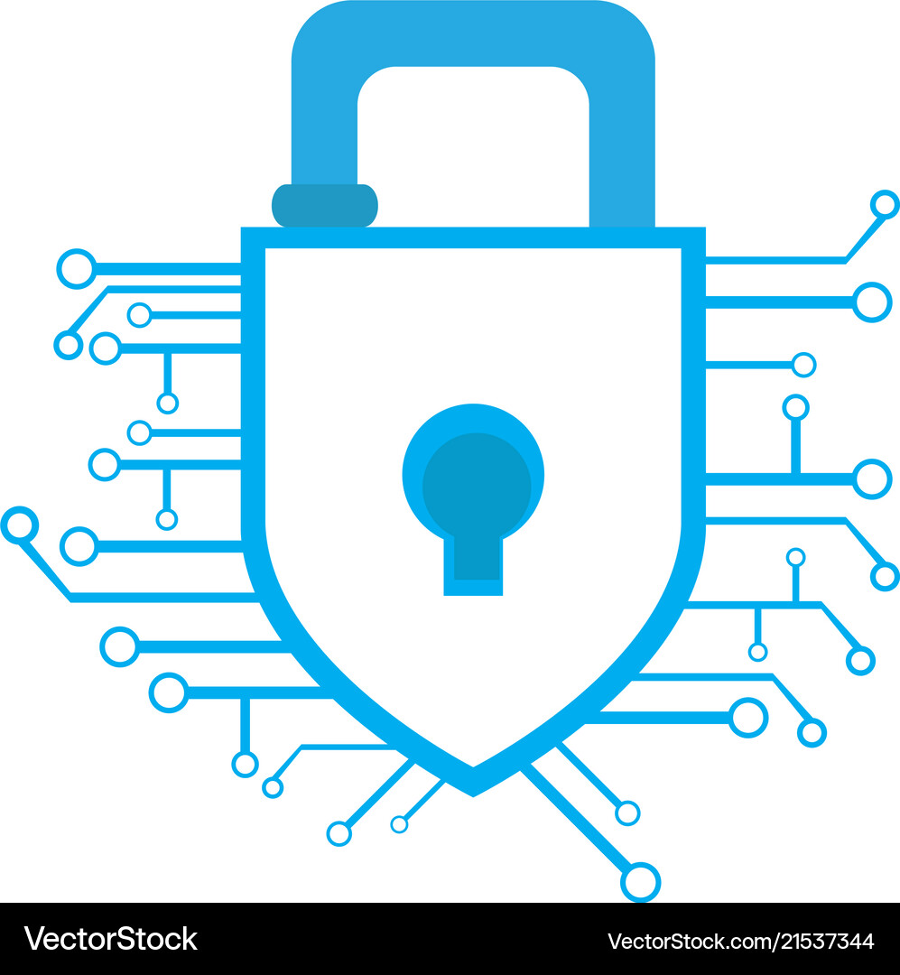 Cybersecurity Lockpad Network Icon Royalty Free Vector Image