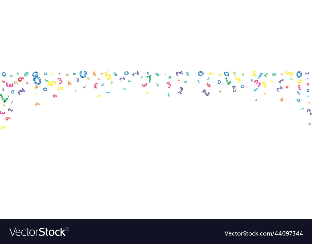Falling colorful messy numbers math study concept Vector Image