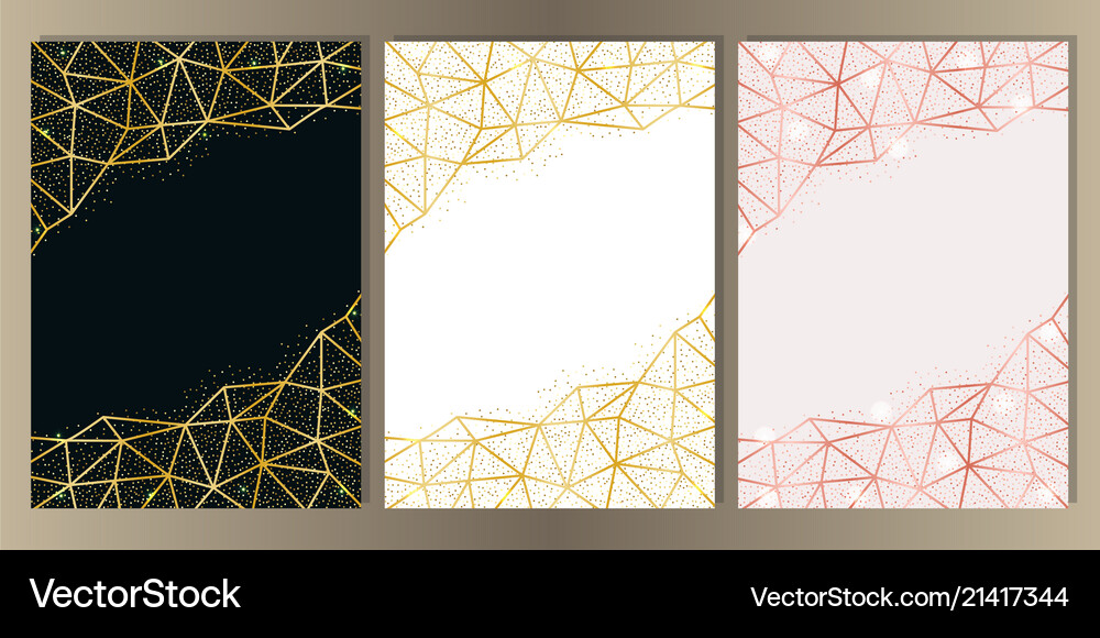 Glitter and geometric frame set Royalty Free Vector Image