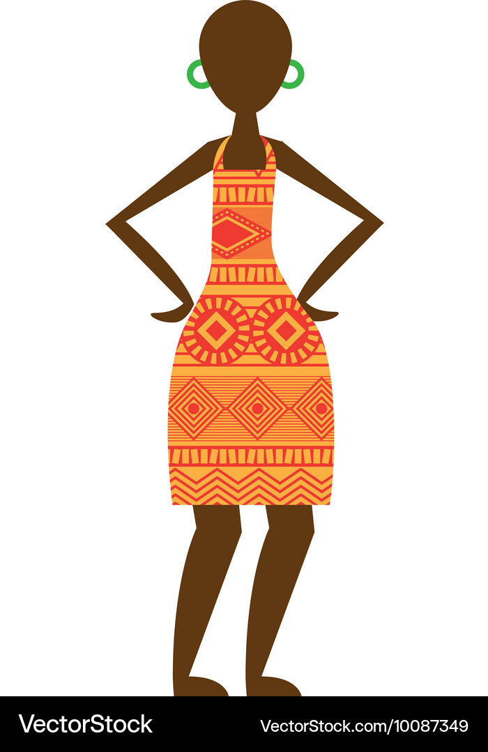 African woman figure icon Royalty Free Vector Image