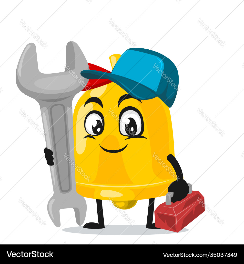 Bell mascot or character Royalty Free Vector Image