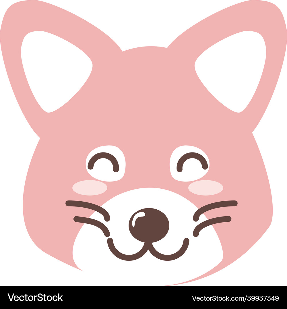 Cute fox face Royalty Free Vector Image - VectorStock