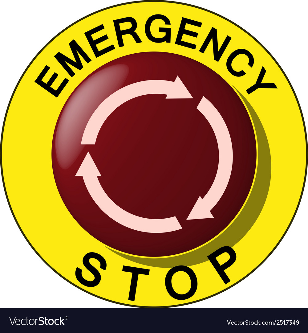 Emergency Stop Button Royalty Free Vector Image