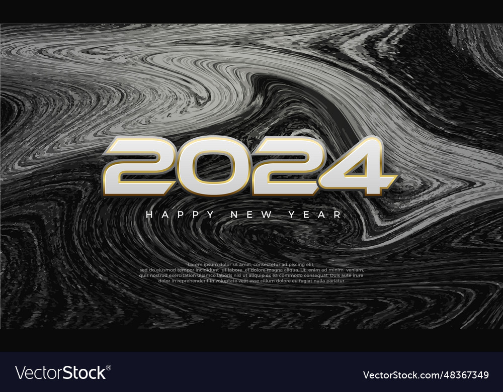 Premium happy new year 2024 design with white Vector Image Premium happy new year 2024 design with white Vector Image