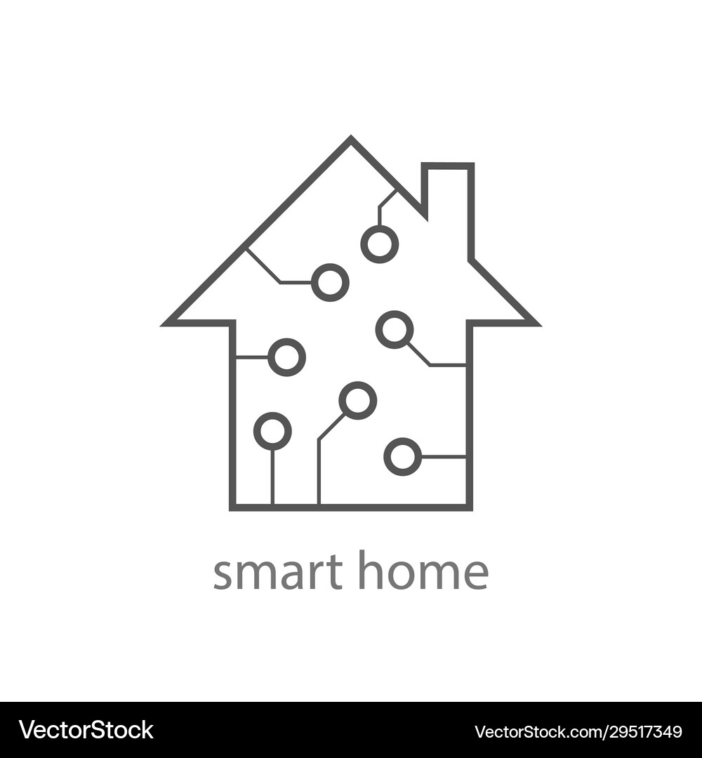 Smart home sign icon house button remote Vector Image