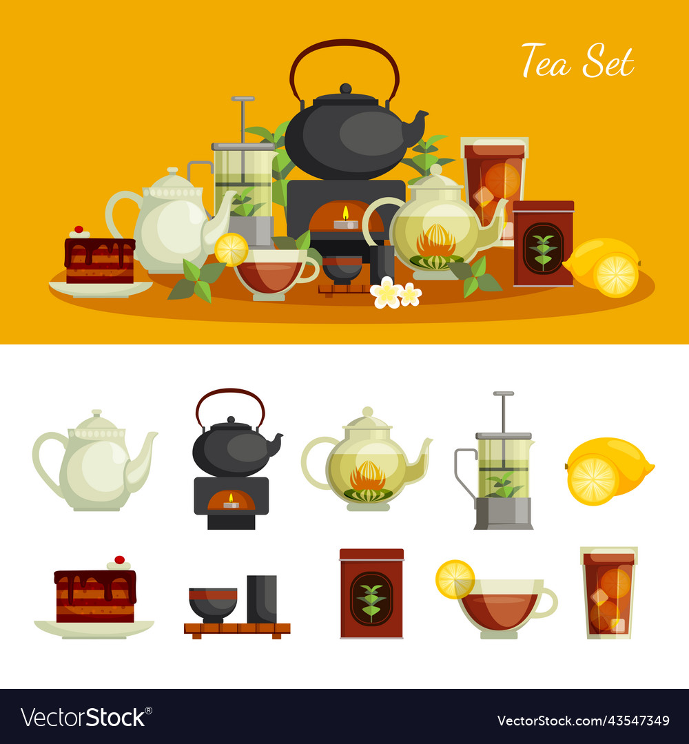 Tea icons set Royalty Free Vector Image - VectorStock Tea icons set Royalty Free Vector Image - VectorStock