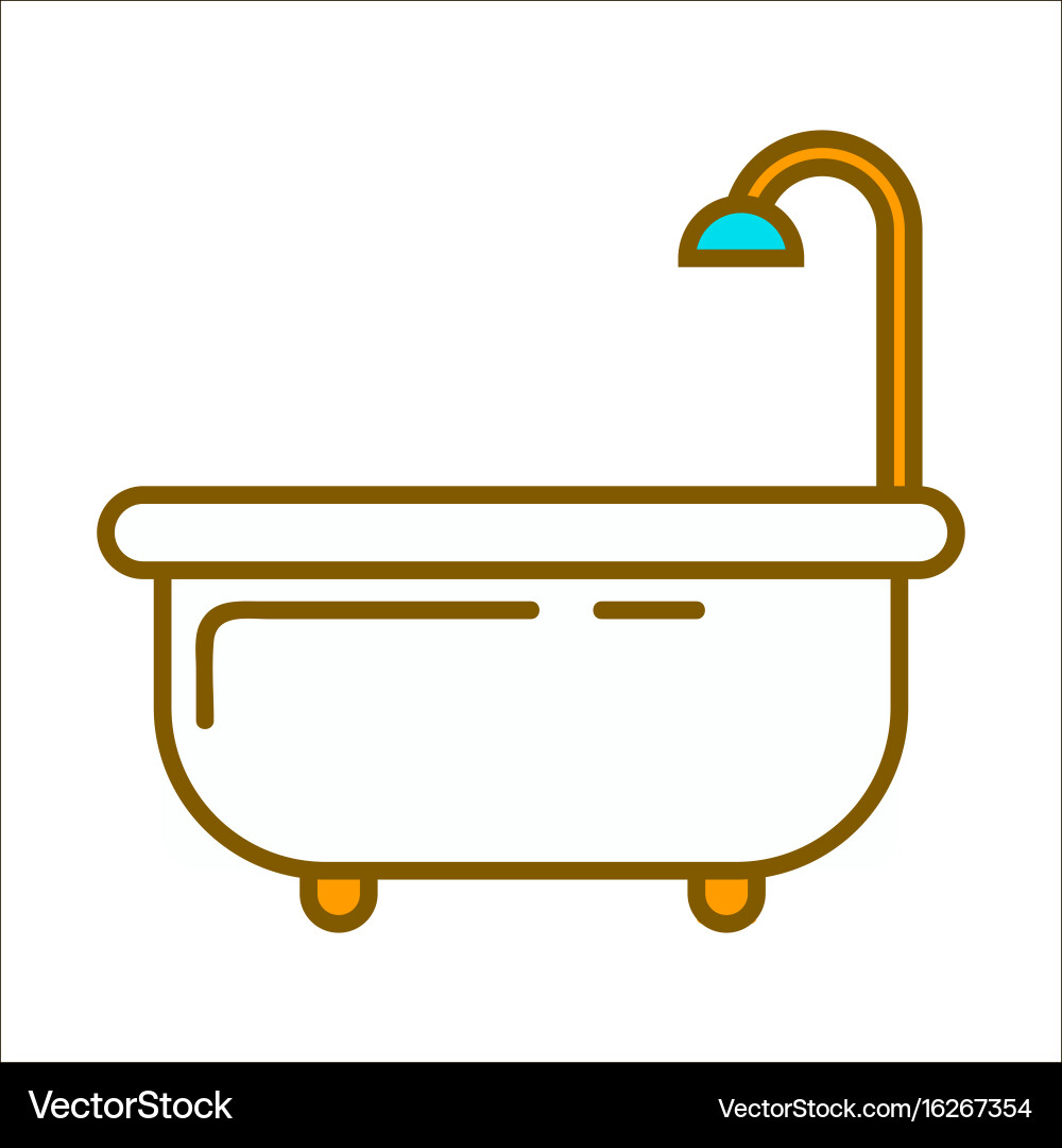 Bath with shower Royalty Free Vector Image - VectorStock