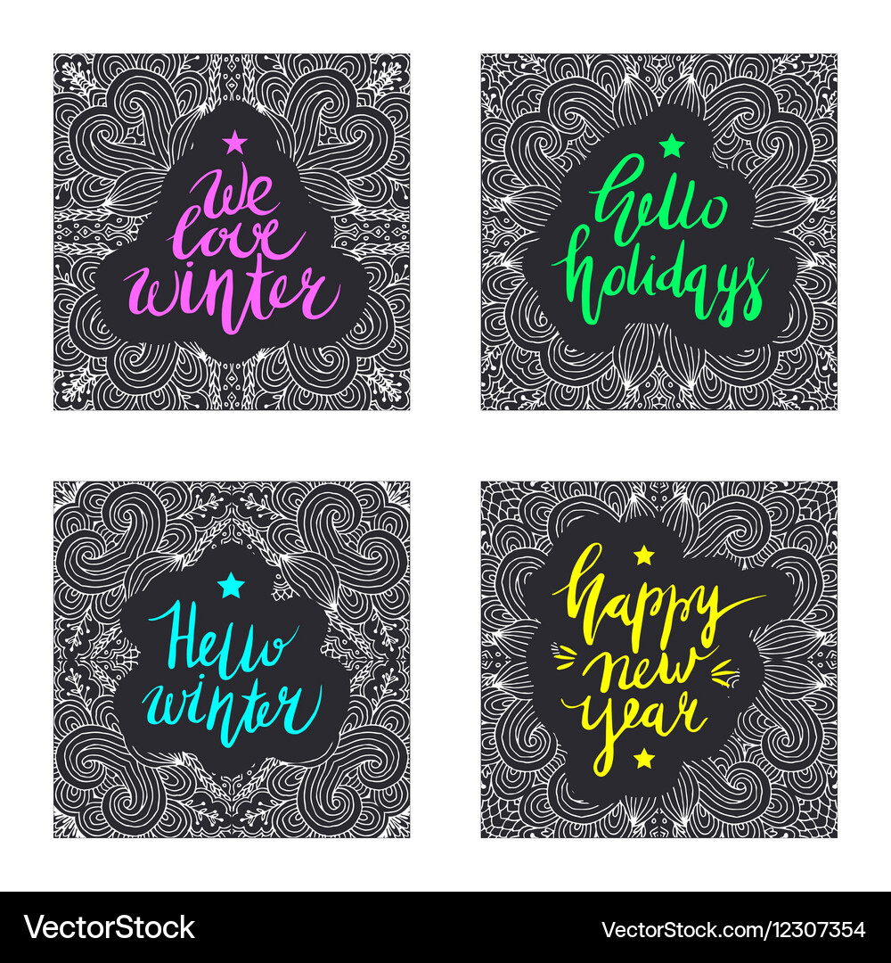 Christmas and new year card design elements Vector Image