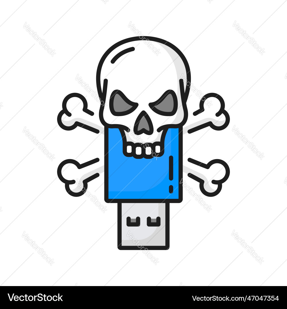 Computer virus on flash drive danger of infection Vector Image