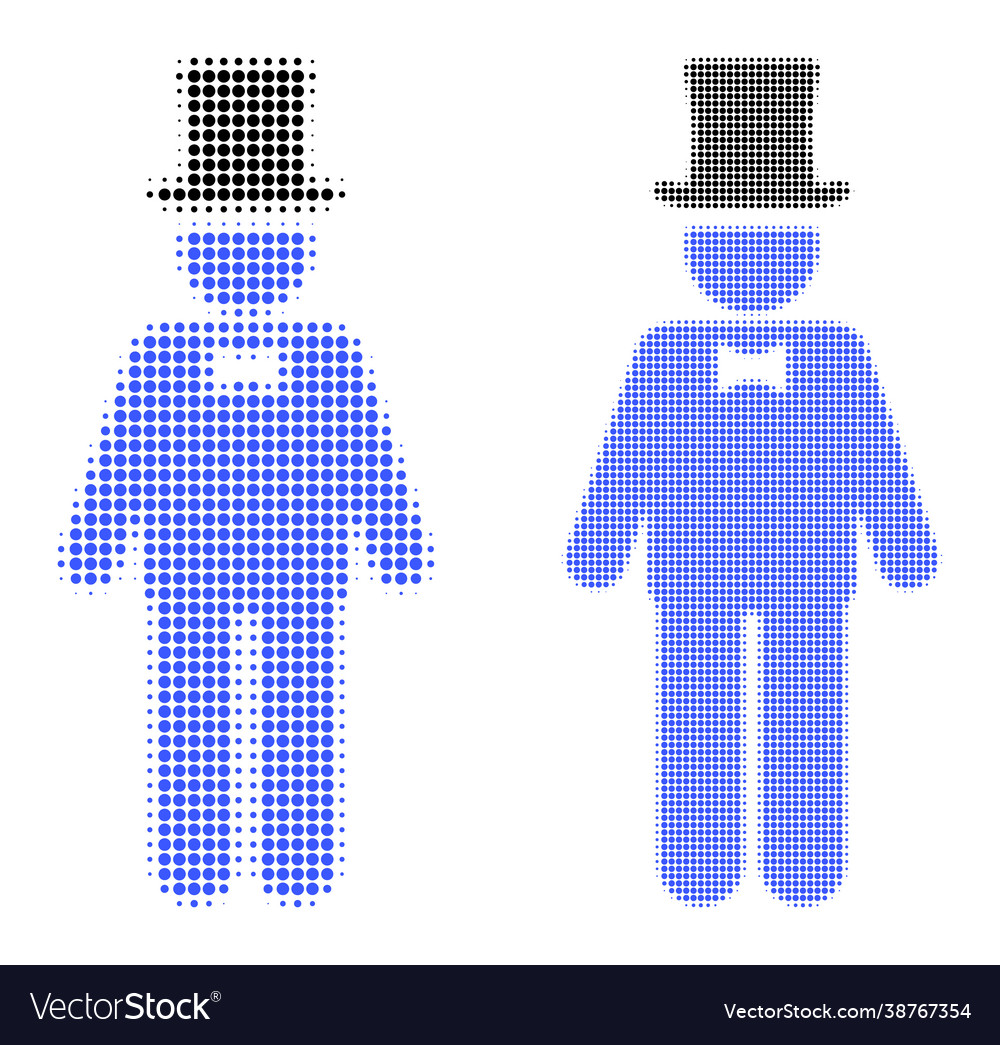 Dot halftone gentleman icon Royalty Free Vector Image Dot halftone gentleman icon Royalty Free Vector Image