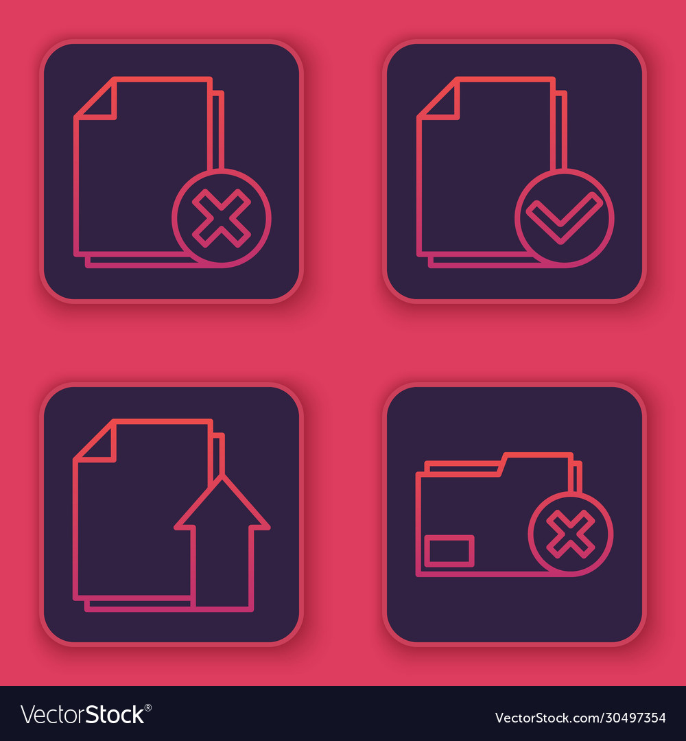Set line delete file document upload file Vector Image Set line delete file document upload file Vector Image