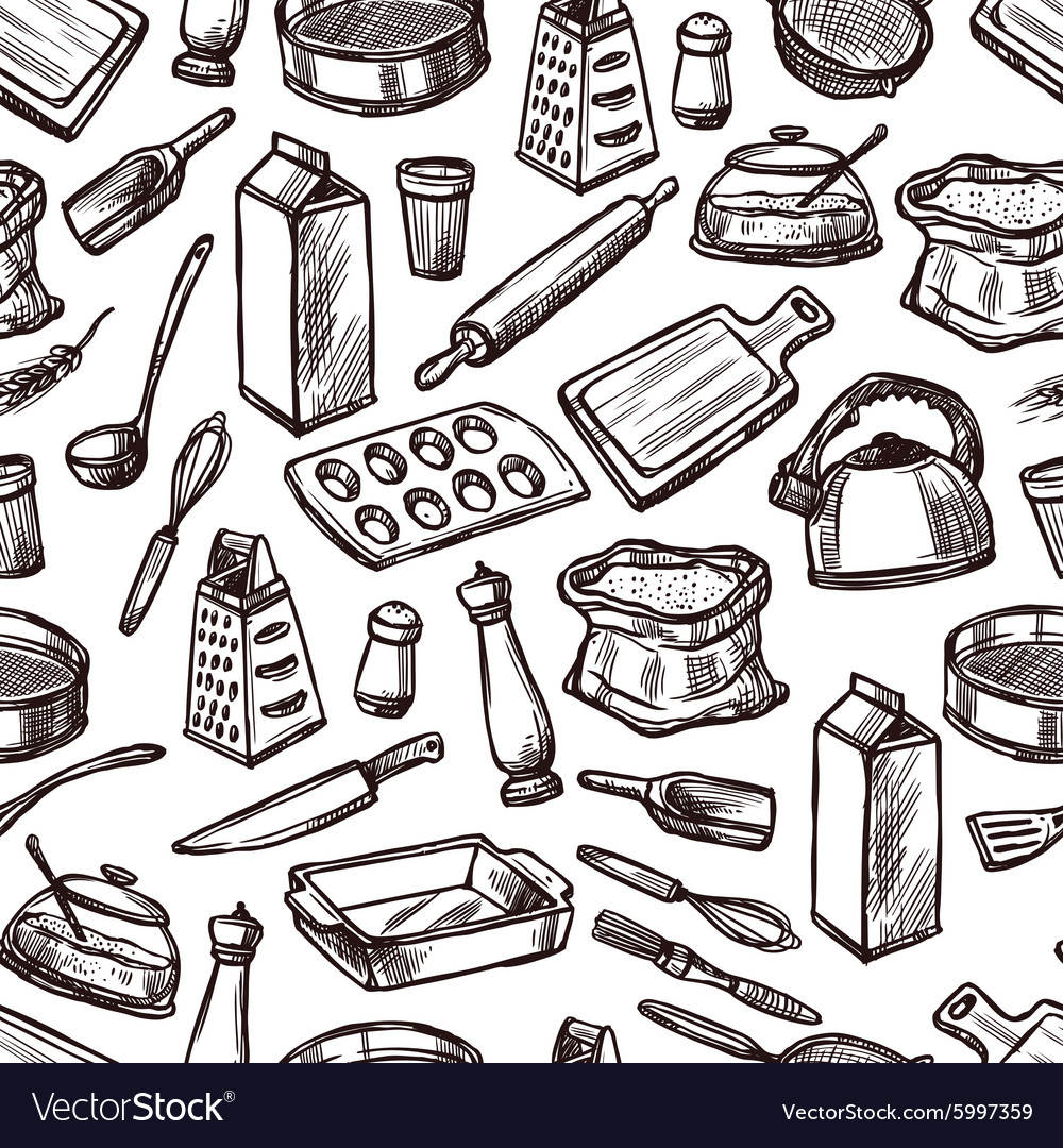 Baking seamless pattern Royalty Free Vector Image