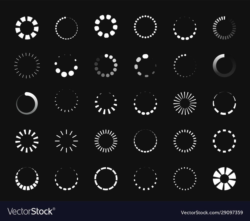 Circle loader icon round progress bar Royalty Free Vector