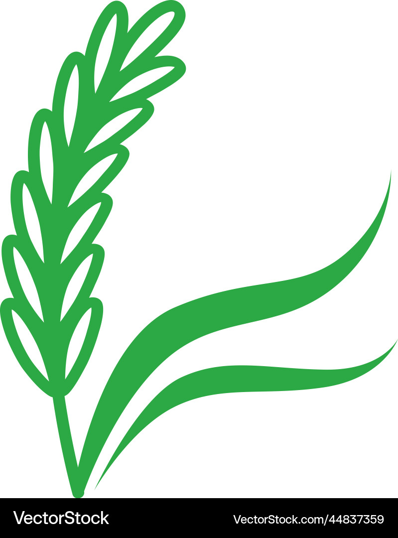 Green crop emblem growing eco grain icon Vector Image