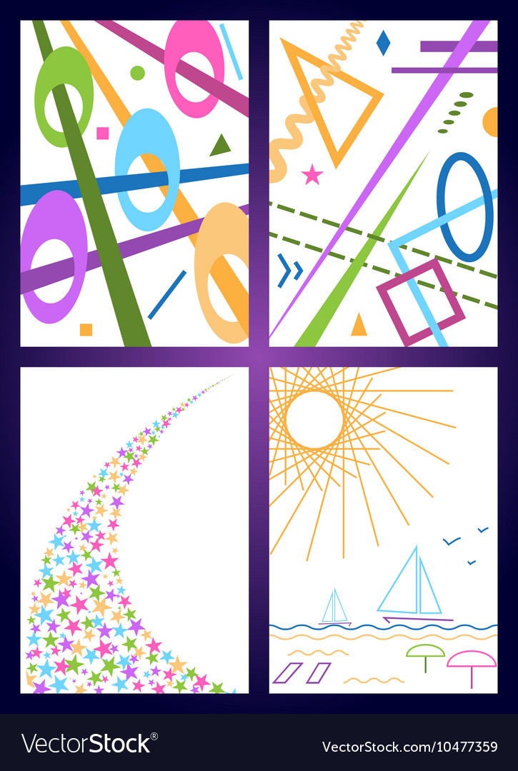 Set of a4 abstract geometric backgrounds Vector Image