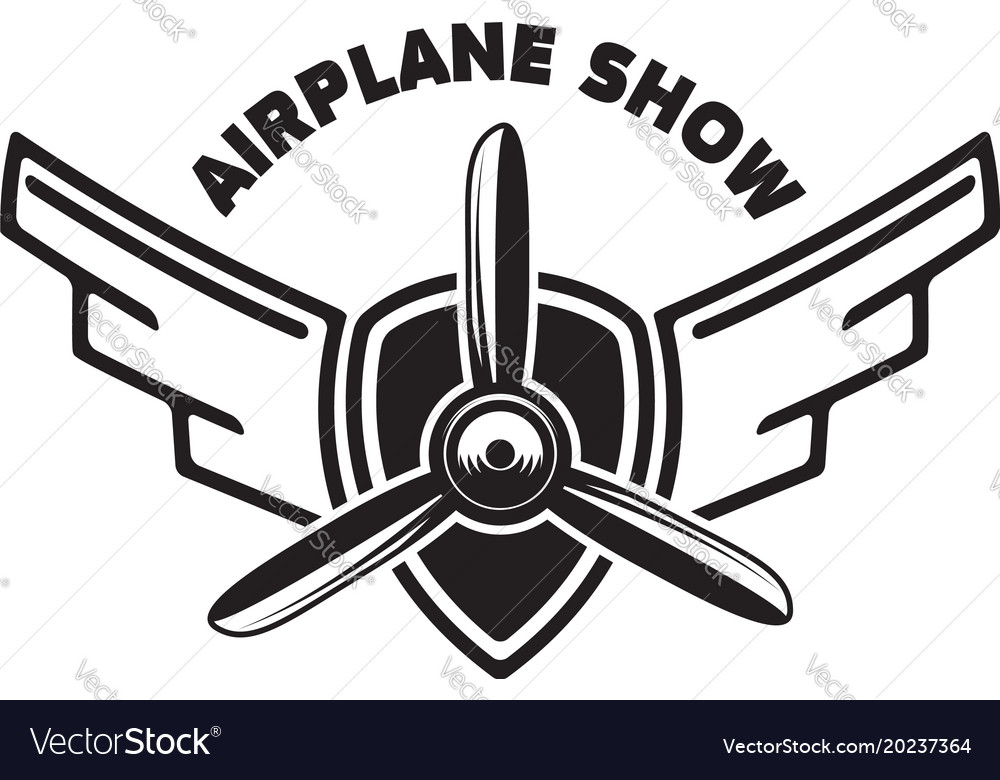 Airplane show retro airplane propeller on winged Vector Image Airplane show retro airplane propeller on winged Vector Image