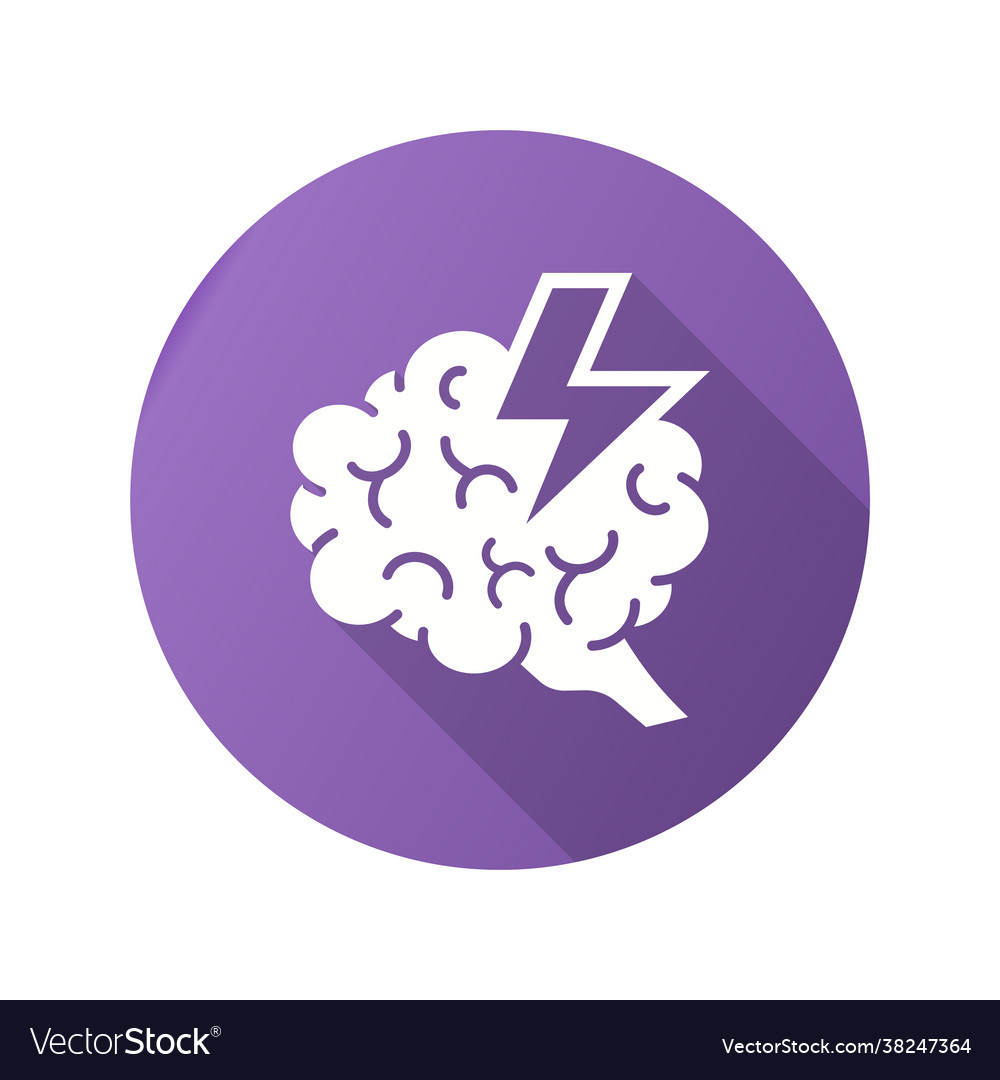 Brainstorm icon with long shadow for graphic Vector Image Brainstorm icon with long shadow for graphic Vector Image