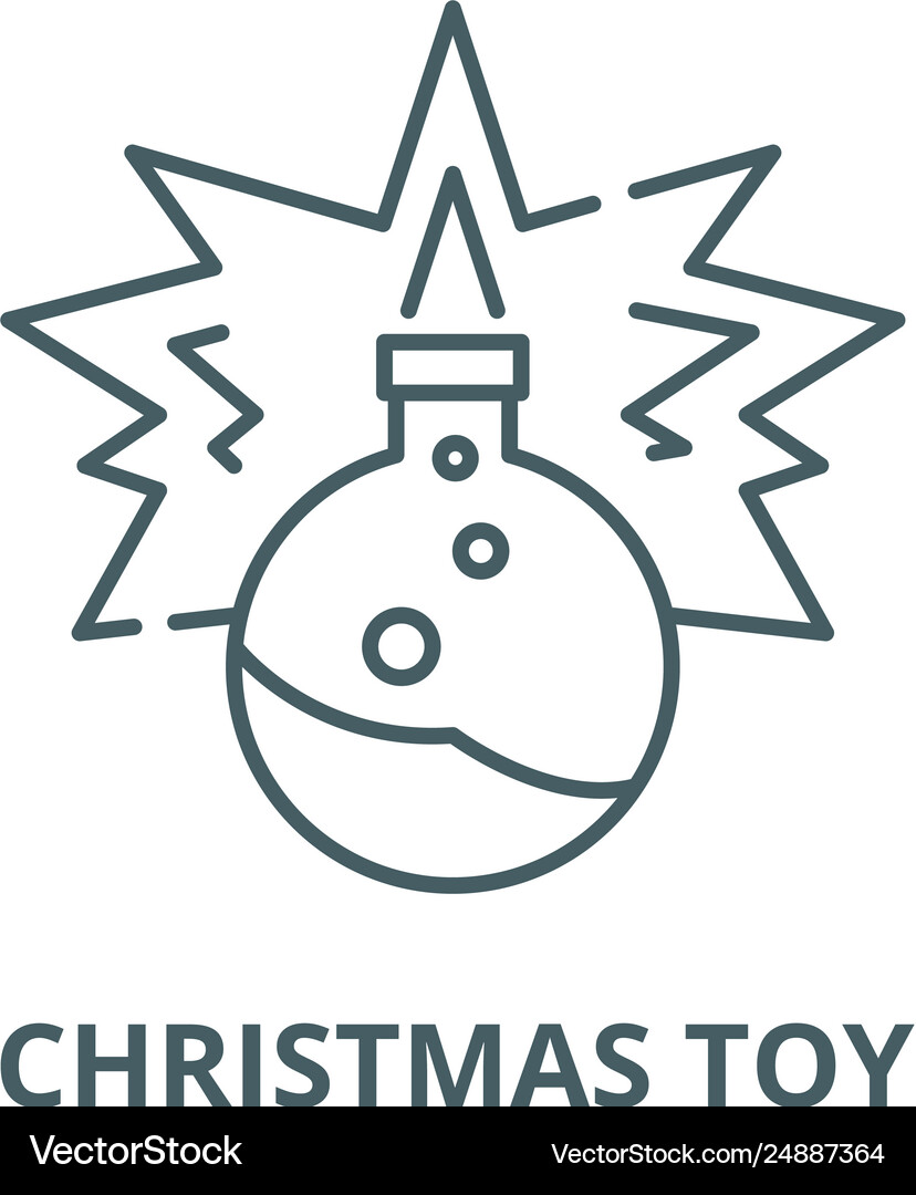 Christmas toy line icon toy Royalty Free Vector Image