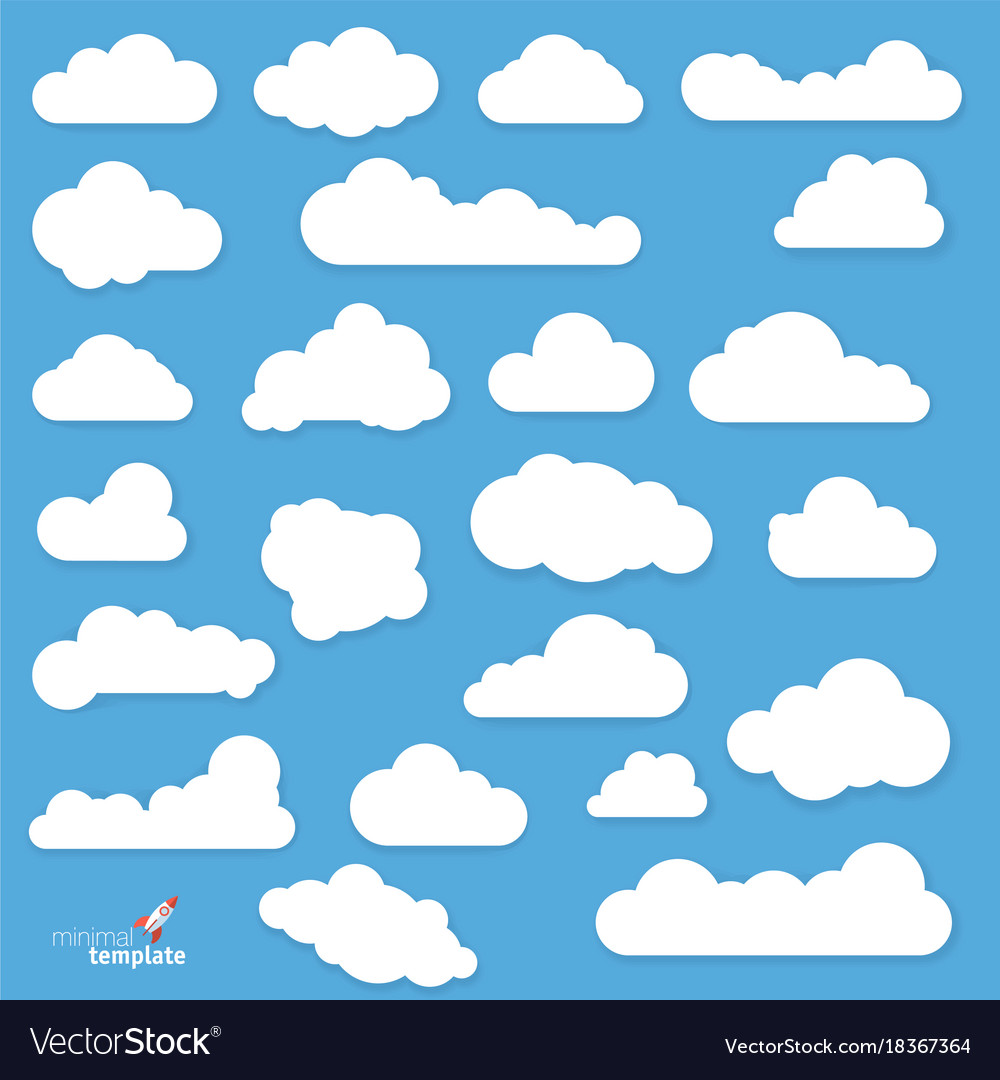 Flat design clouds Royalty Free Vector Image - VectorStock