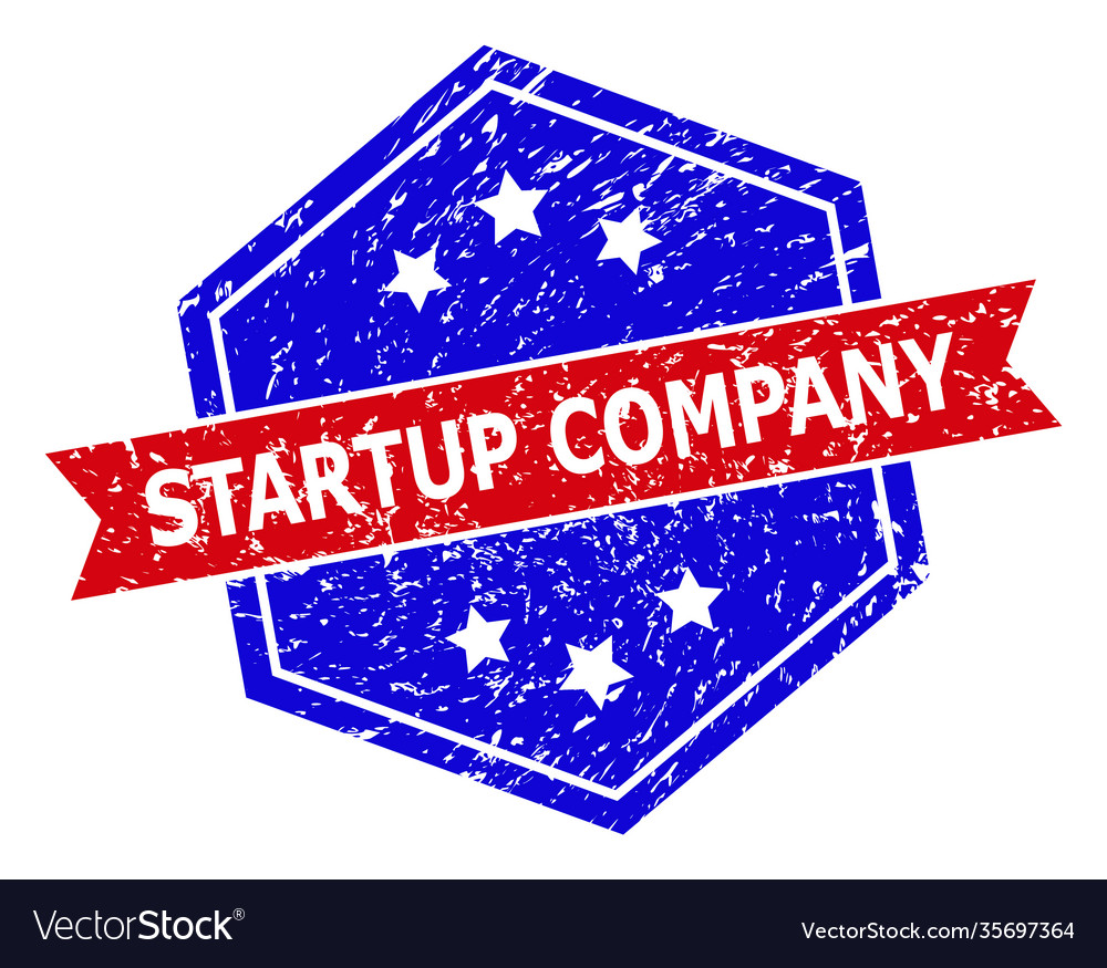 Hexagon bicolor startup company rubber stamp Vector Image Hexagon bicolor startup company rubber stamp Vector Image