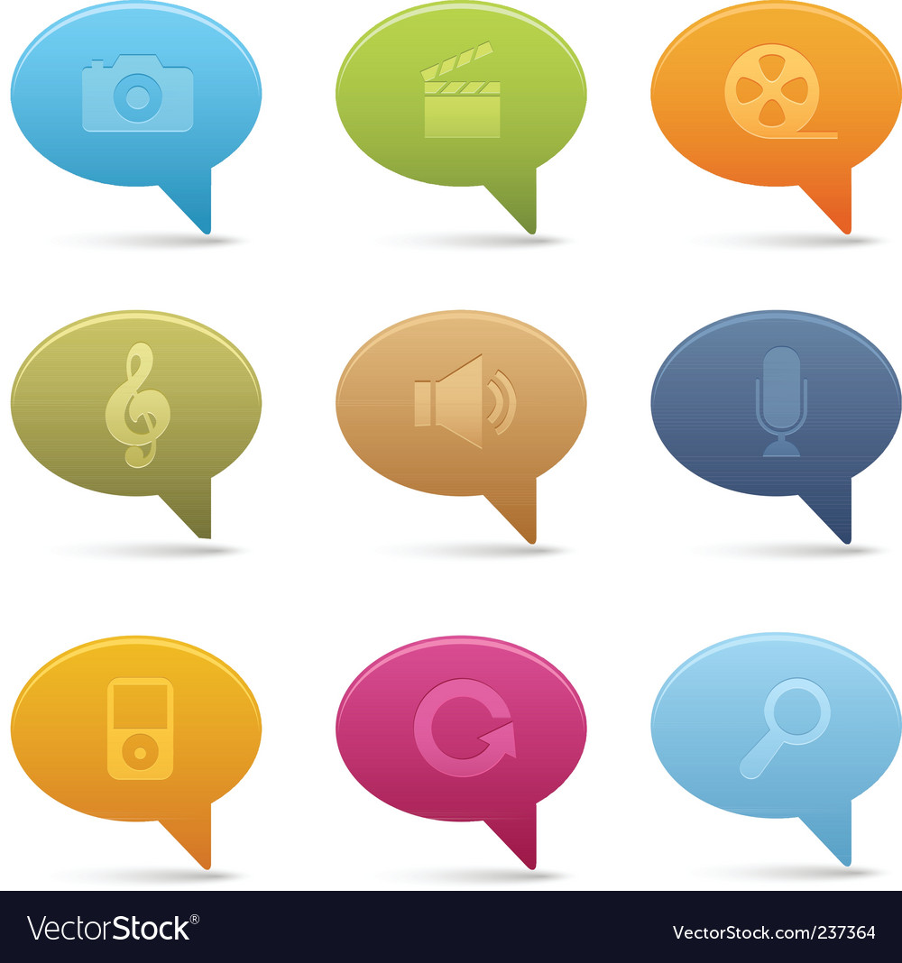 Multimedia icons bubble Royalty Free Vector Image