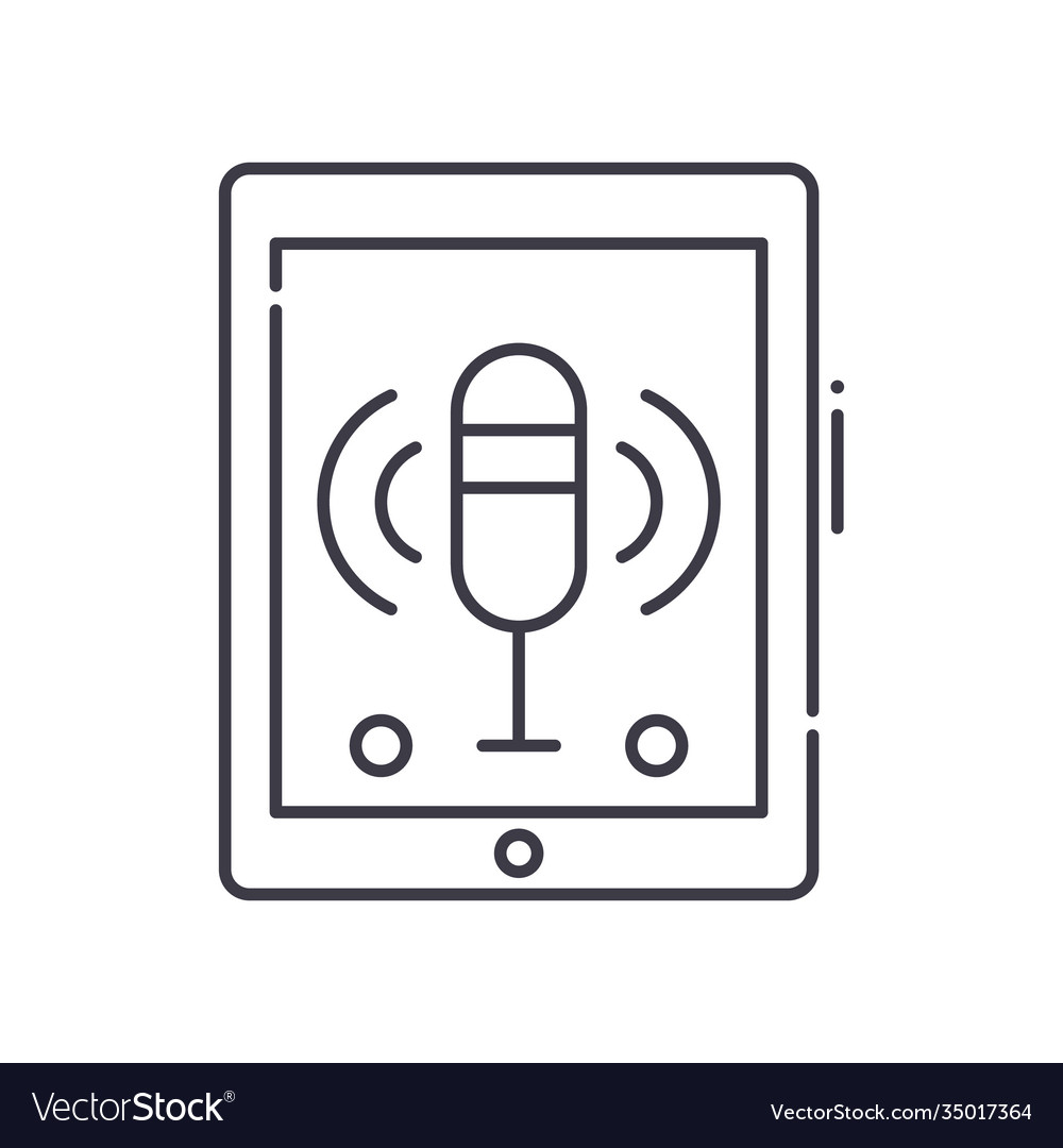 Voice recorder concept icon linear isolated Vector Image Voice recorder concept icon linear isolated Vector Image