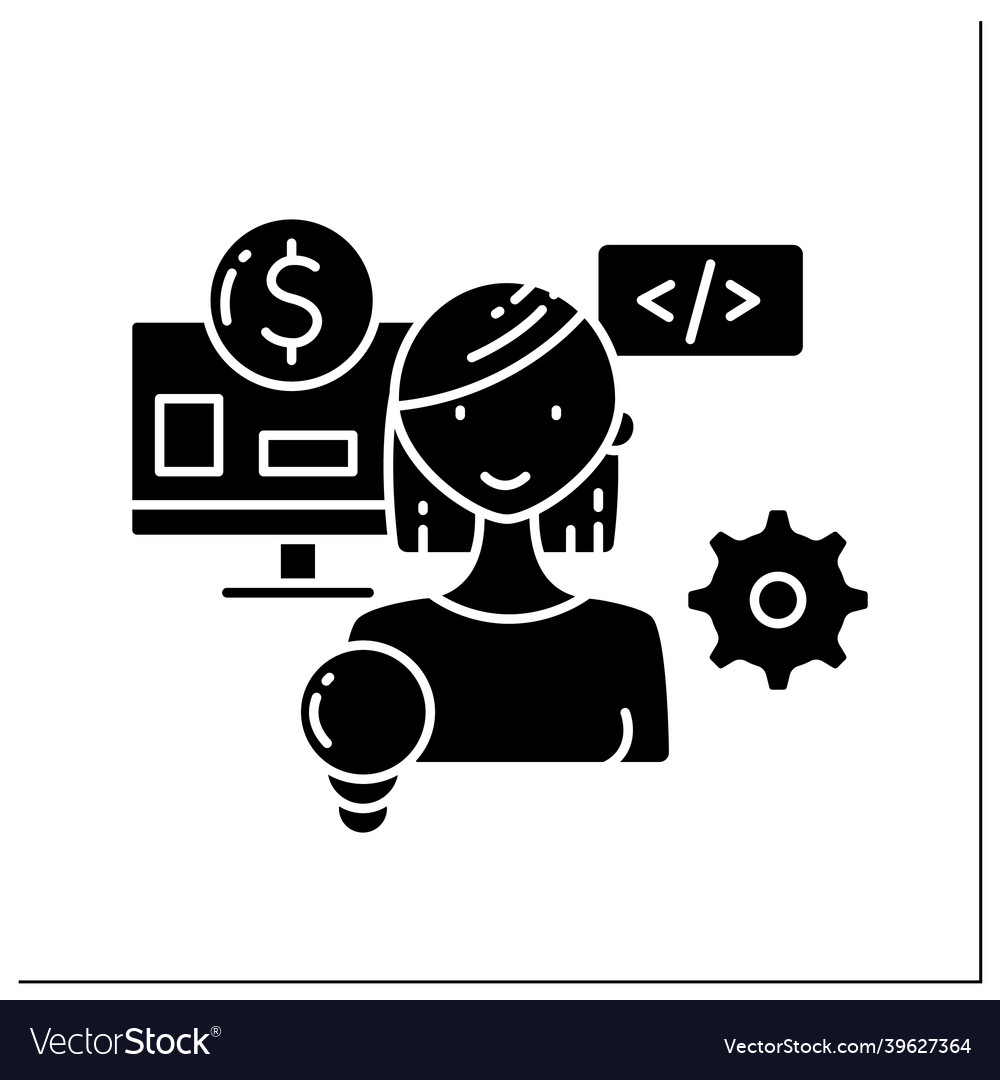 Web development glyph icon Royalty Free Vector Image Web development glyph icon Royalty Free Vector Image