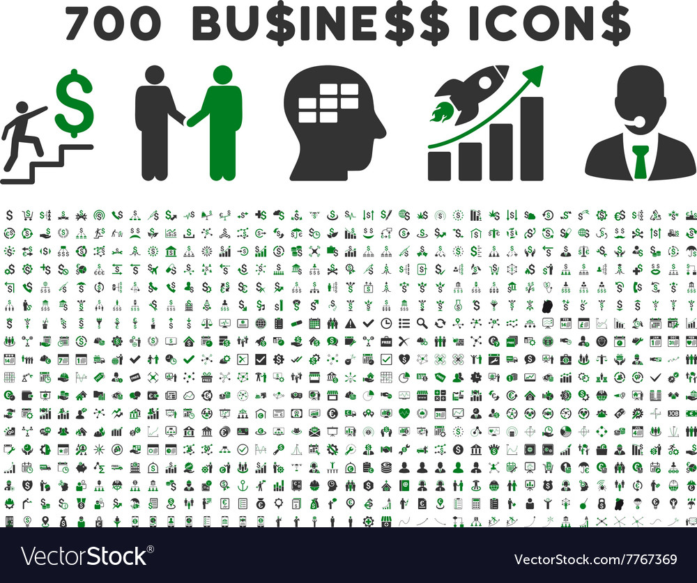 700 flat business icons Royalty Free Vector Image