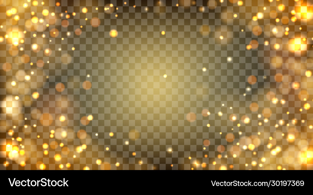 Bokehs light frame on transparent Royalty Free Vector Image