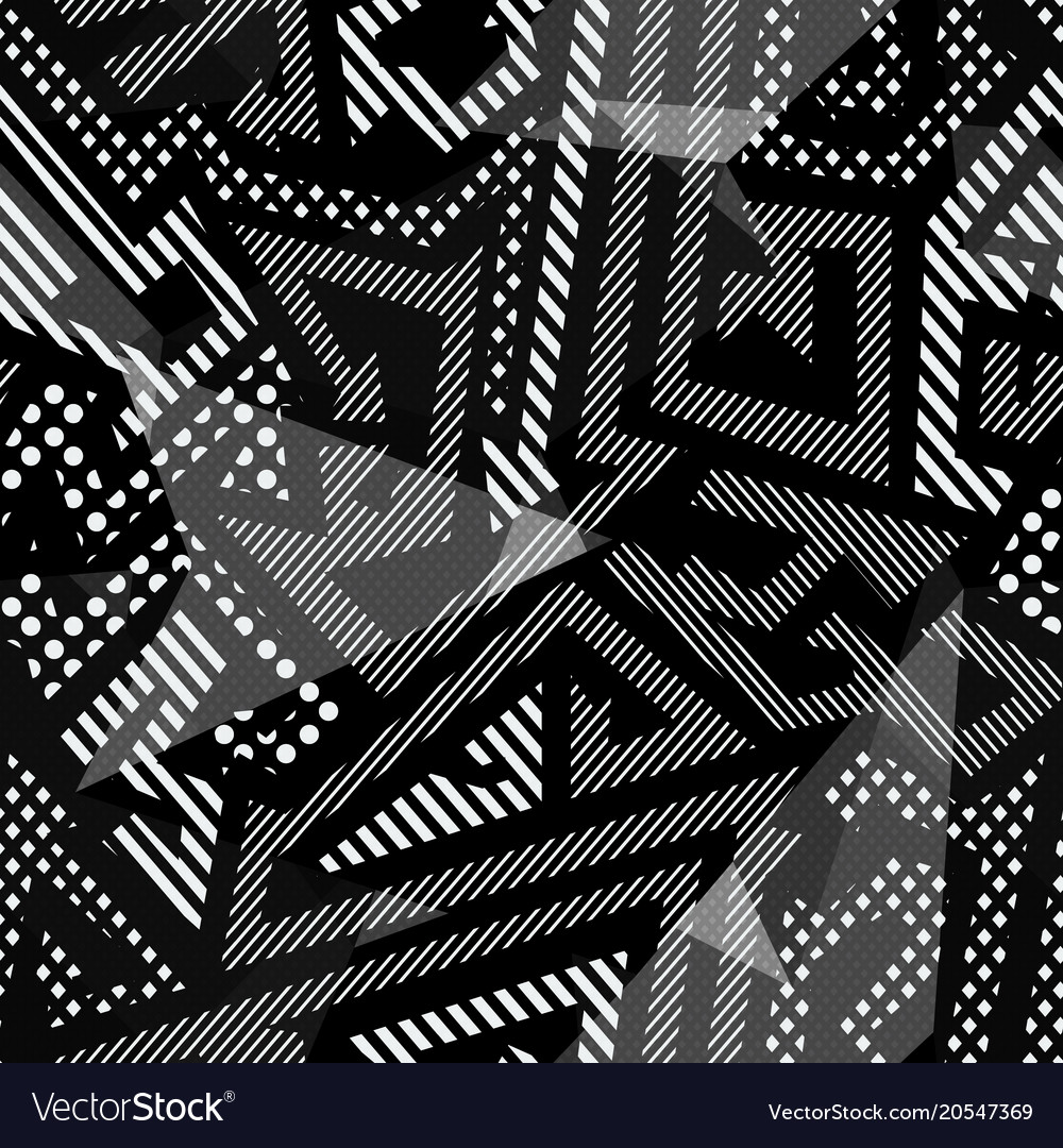 Monochrome geometric seamless pattern Royalty Free Vector
