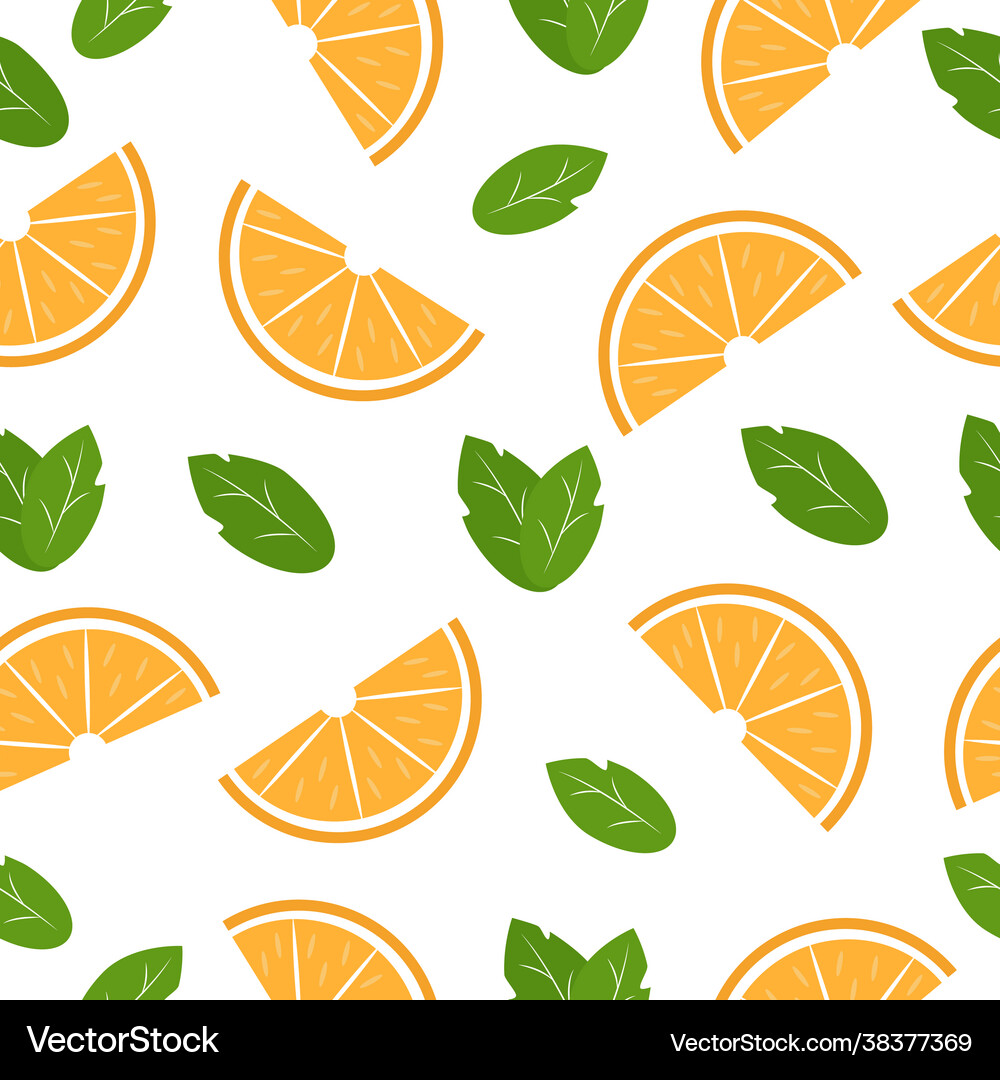 Pattern with oranges Royalty Free Vector Image