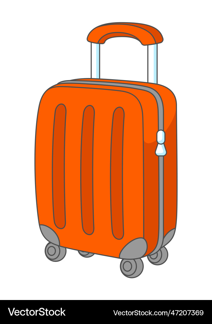 Red cartoon suitcase travel Royalty Free Vector Image