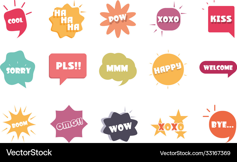 Slang bubbles different words and phrases Vector Image