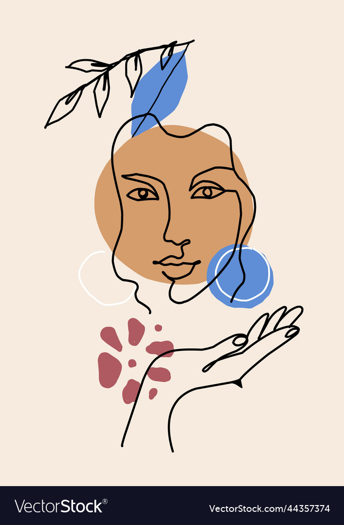 Abstract Face Art Woman Beautiful Portrait Vector Image
