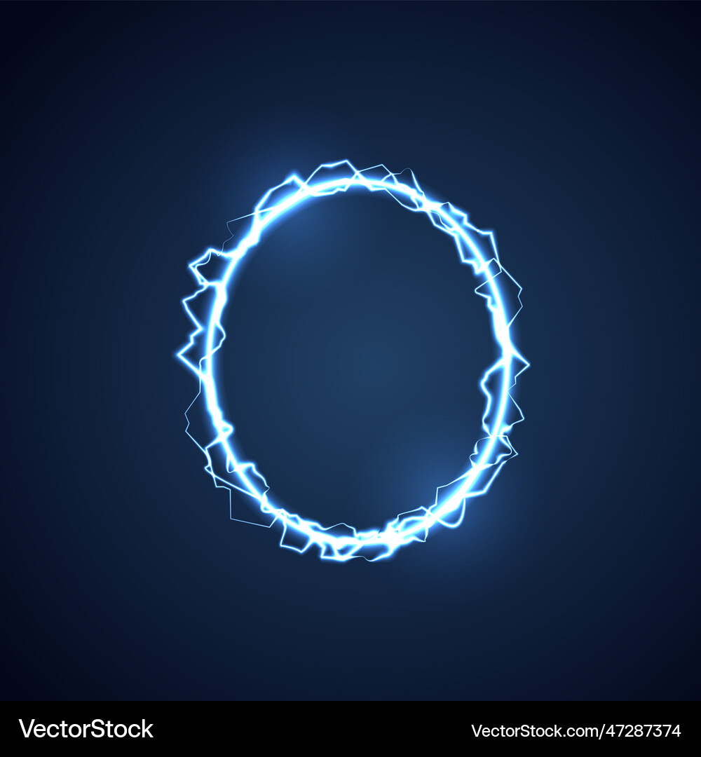 Blue lightning style letter or alphabet o Vector Image