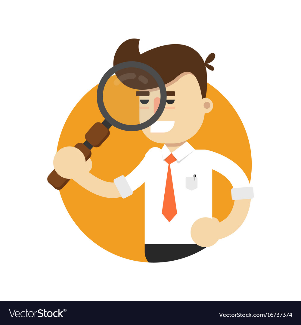 Businessman with magnifier icon Royalty Free Vector Image Businessman with magnifier icon Royalty Free Vector Image