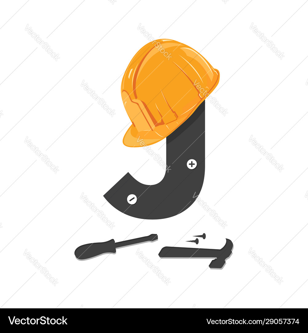 Initial j construction Royalty Free Vector Image