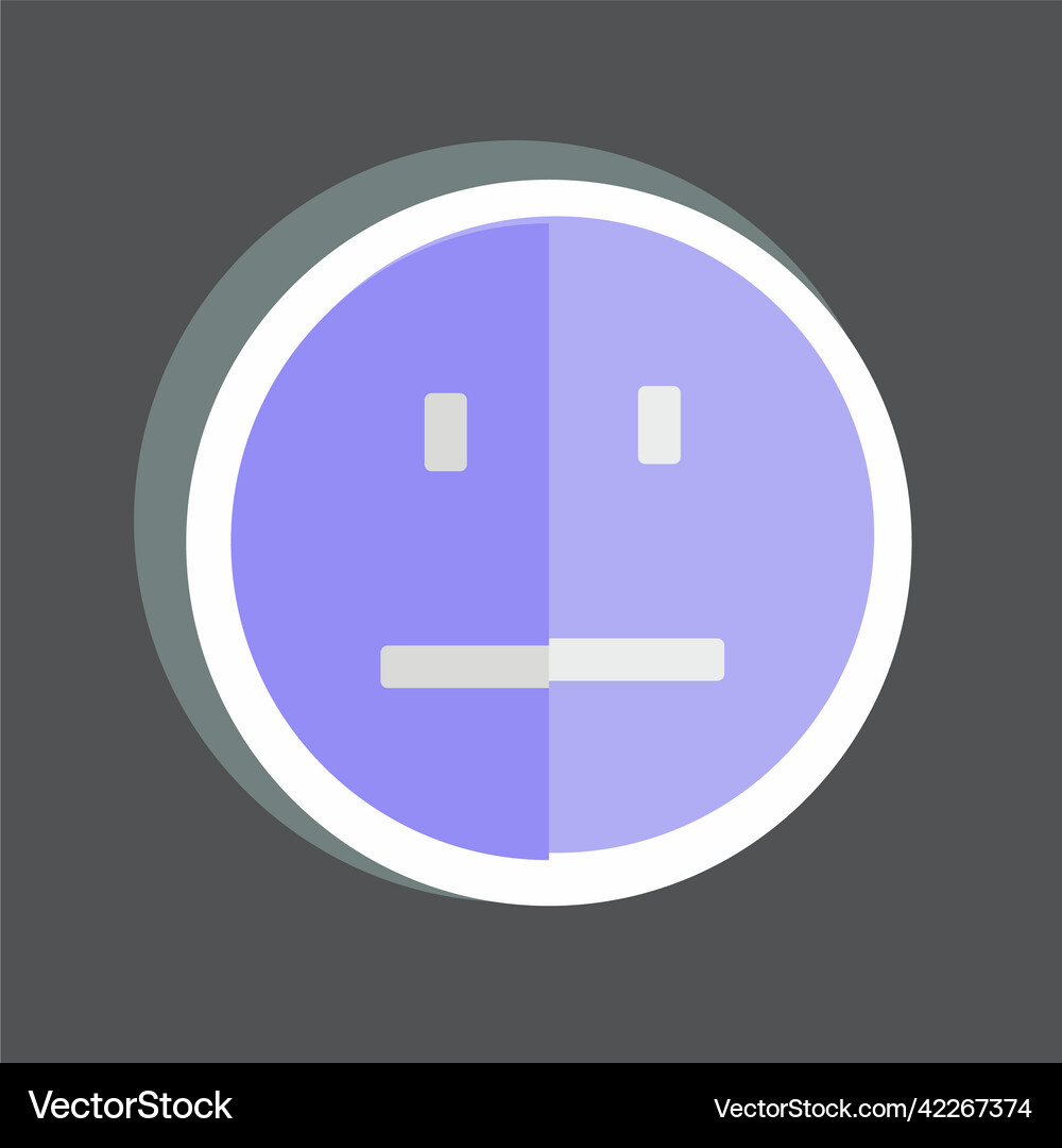 Sad Smiley Face Sticker Royalty Free Vector Image