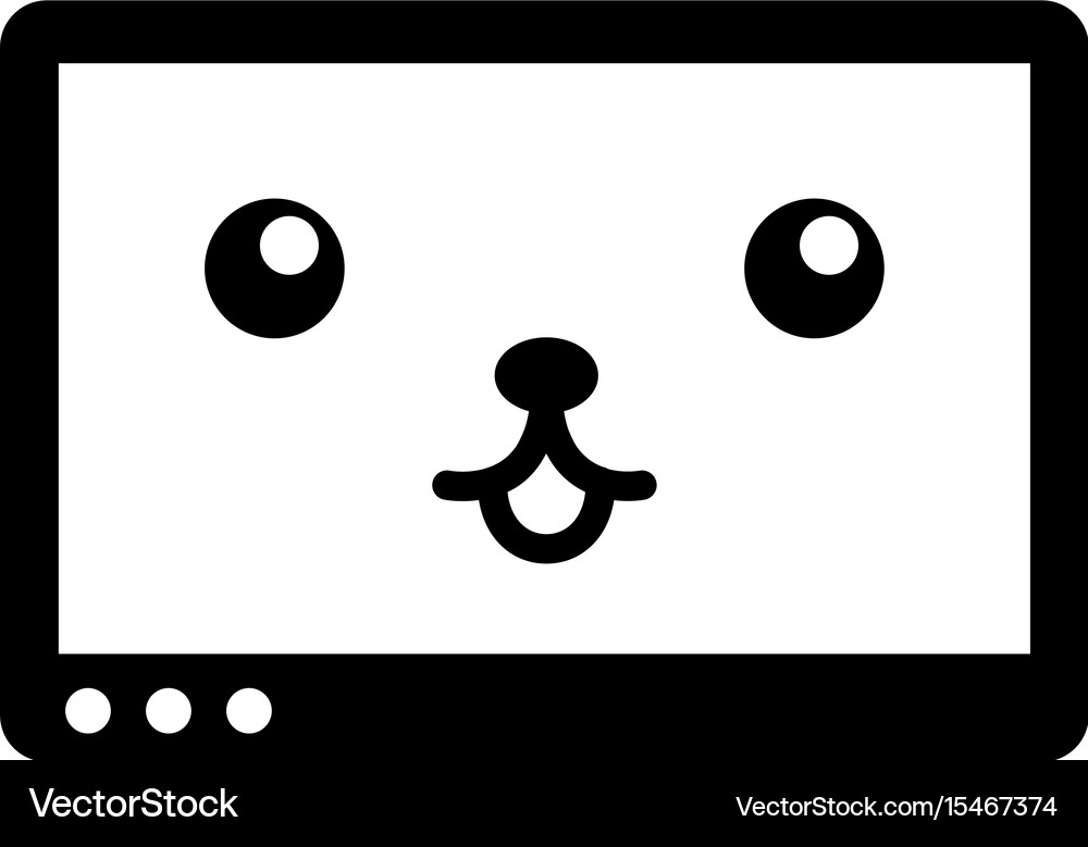 Tablet device kawaii character Royalty Free Vector Image