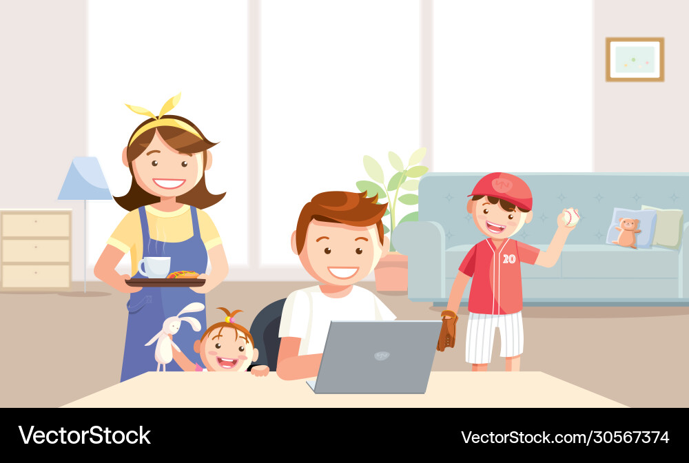 Work at home coronavirus covid-19 protection Vector Image