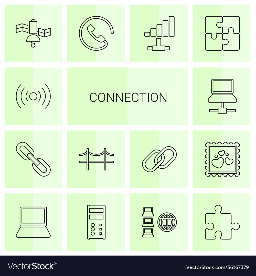 14 connection icons Royalty Free Vector Image - VectorStock