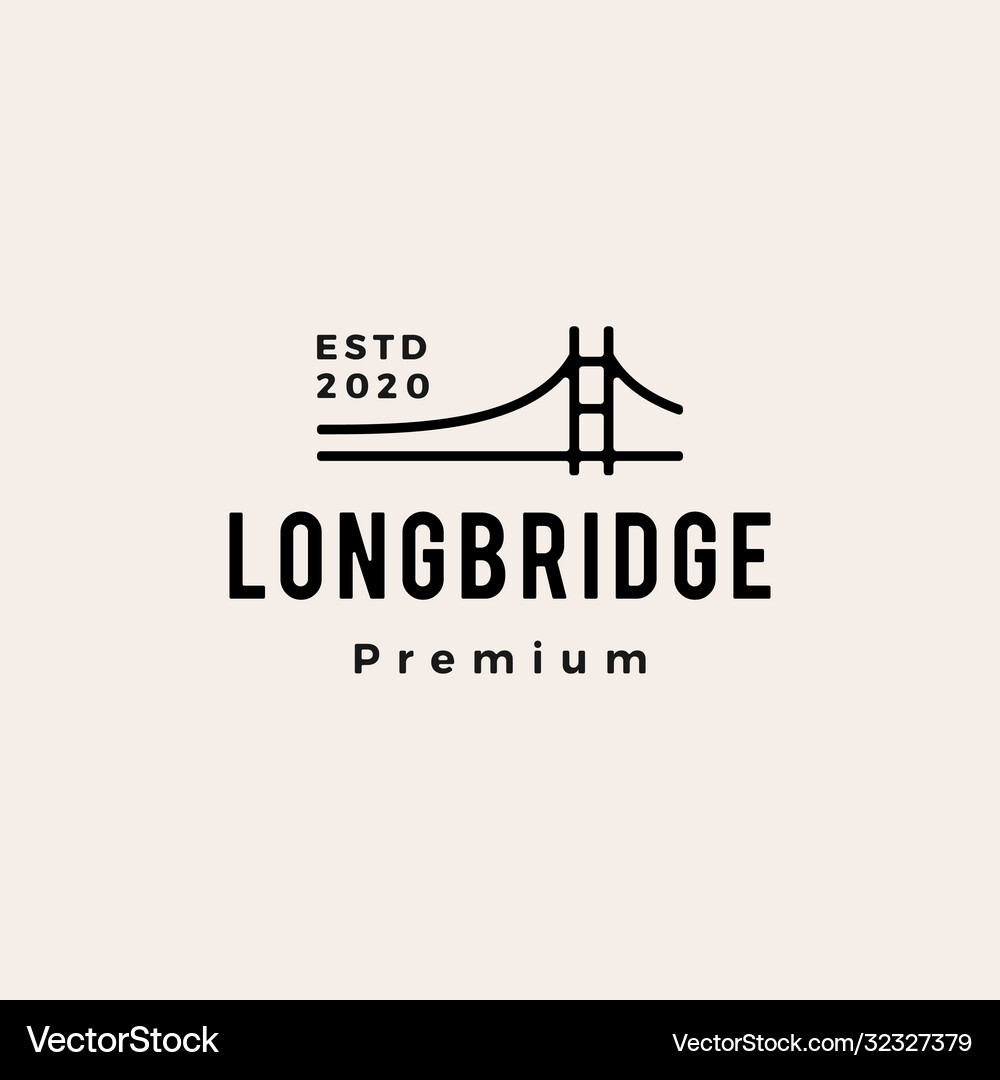 Bridge hipster vintage logo icon Royalty Free Vector Image