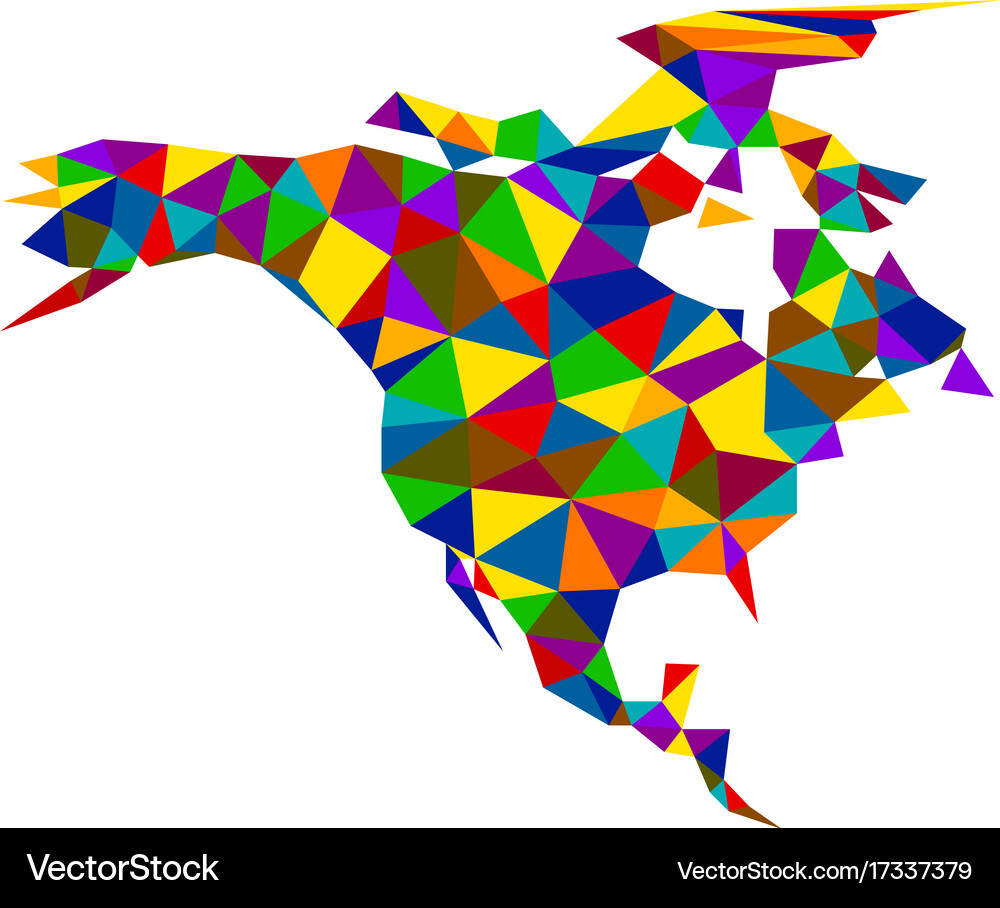 Colorful abstract north america map Royalty Free Vector