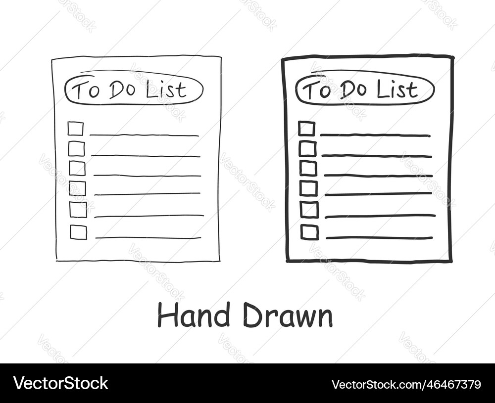 Hand drawn memo paper sheet icon in flat style Vector Image