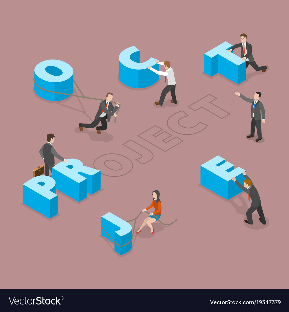 Project flat isometric concept Royalty Free Vector Image Project flat isometric concept Royalty Free Vector Image