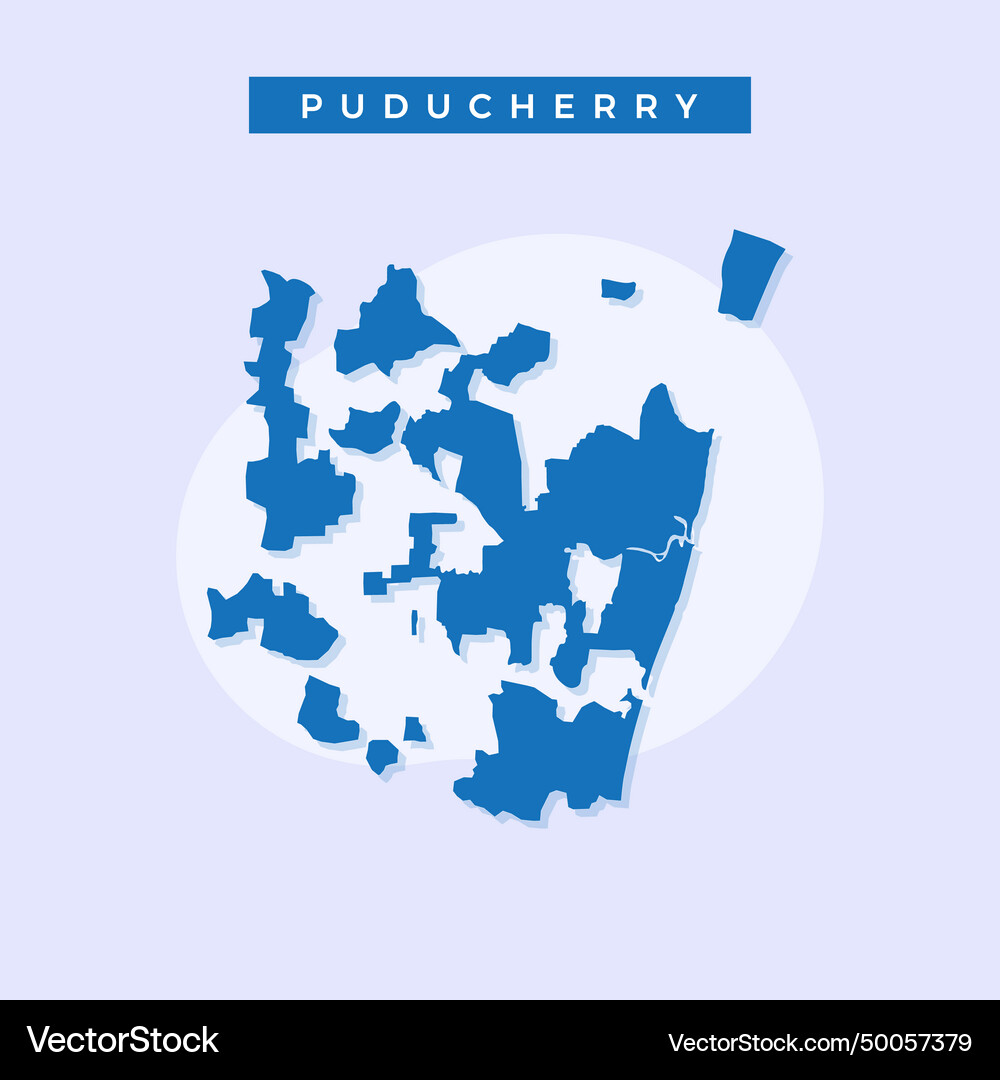 Puducherry map Royalty Free Vector Image - VectorStock