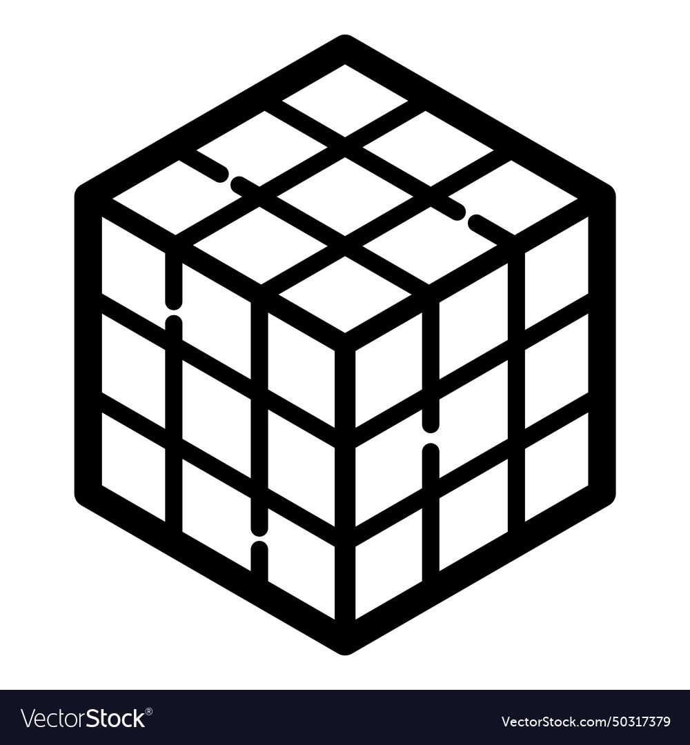 Rubiks cube flat icon isolated on white background Rubiks cube flat icon isolated on white background