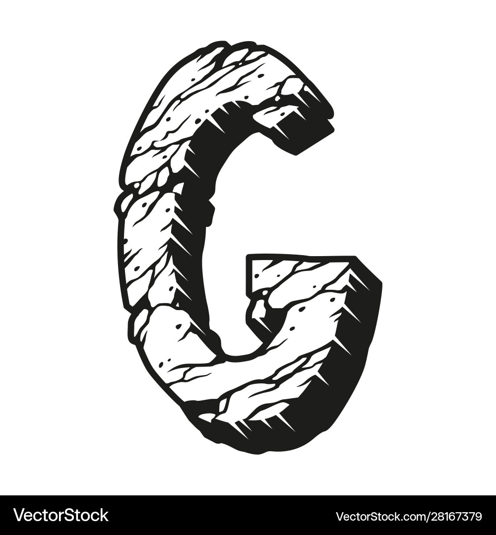 Vintage desert letter g monochrome template Vector Image